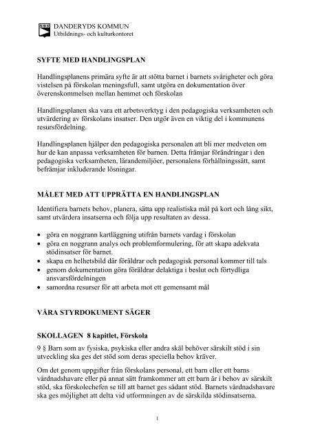 Instruktion till handlingsplan - Danderyds kommun