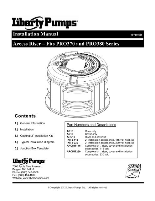 Installation Manual - Liberty Pumps