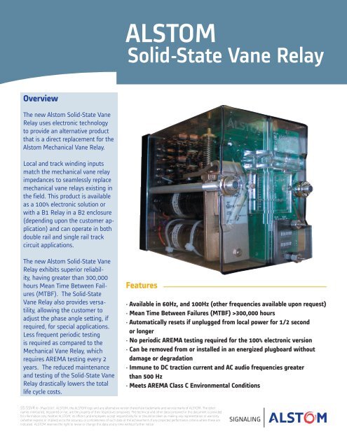 Electronic Vane Relay - Alstom