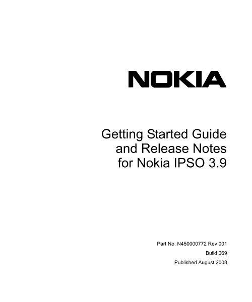 Getting Started Guide and Release Notes for Nokia ... - Check Point