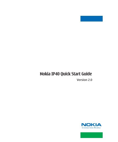 Nokia IP40 Quick Start Guide Version 2.0 - Check Point