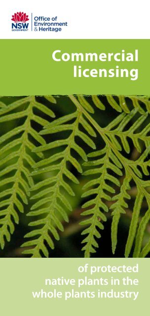 Commercial licensing of protected native plants in the whole plants ...