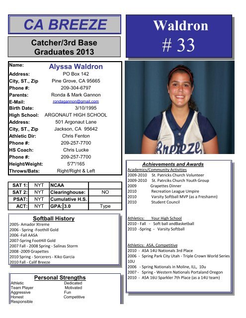 Waldron CA BREEZE - California Breeze