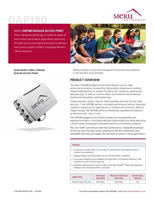 Meru OAP380 Access Points: Designed for the ... - Meru Networks