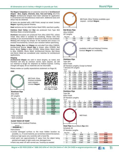 Tubing, Bars and Shapes - Wagnercompanies.com