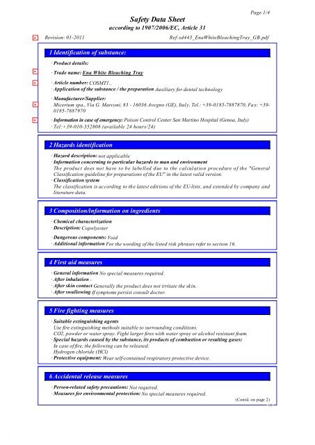 Safety Data Sheet - Micerium SpA