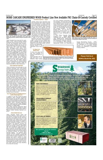 BOISE CASCADE ENGINEERED WOOD Product Line Now ...