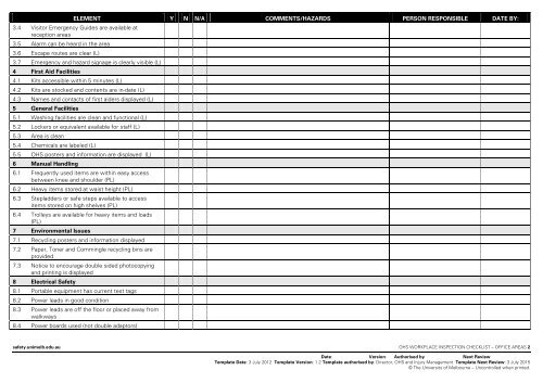 ELEMENT Y N N/A COMMENTS/