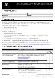 ohs workplace inspection checklist - Safety - University of Melbourne