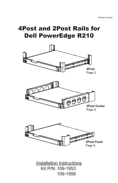 Dell R210 Fixed Rails - Rackmount Solutions