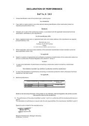 DECLARATION OF PERFORMANCE