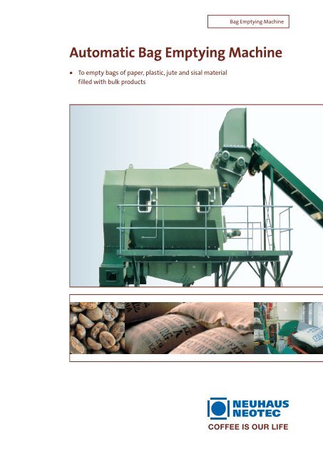 Automatic Bag Emptying Machine - Neuhaus Neotec