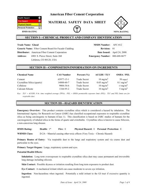 MSDS-EAP (Glasal).pdf - Fiber Cement Products