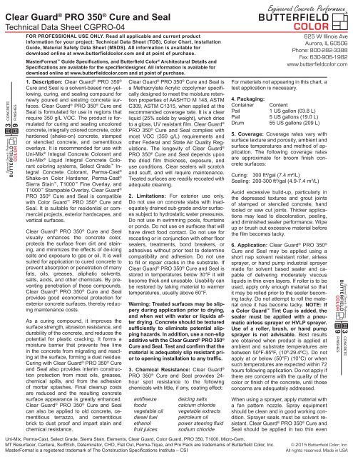 Clear GuardÂ® PRO 350 - Butterfield Color