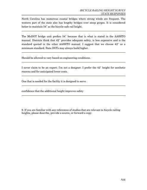 BICYCLE RAILING HEIGHT SU