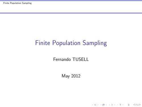 Finite Population Sampling