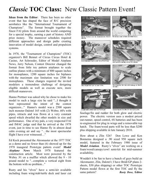 Classic Toc Class Best Version 2x Rc Universe 2961