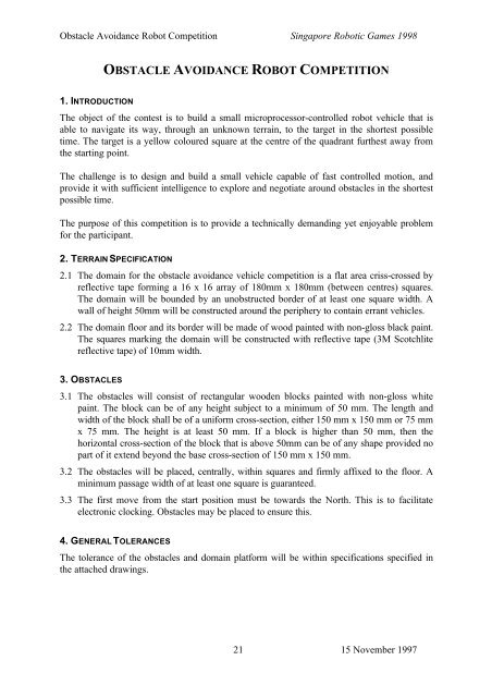 Obstacle Avoidance Robot Competition