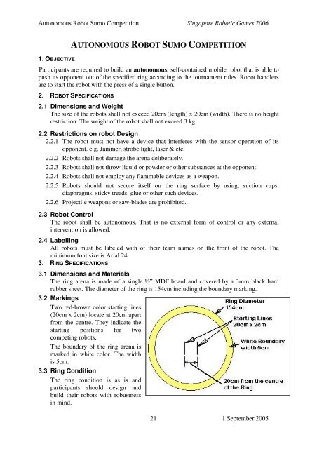 AUTONOMOUS ROBOT SUMO COMPETITION