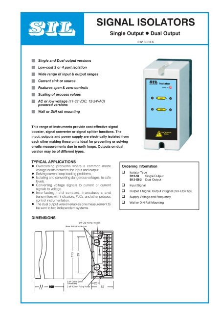 Signal Isolator - Stroud Instruments Ltd