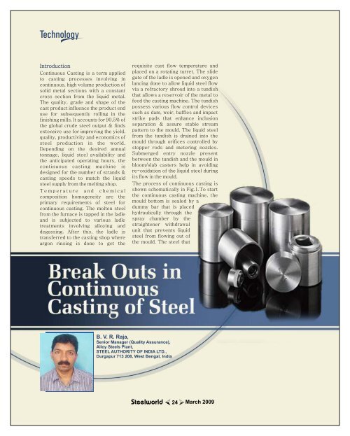 Break Outs in Continuous Casting of Steel - Steelworld