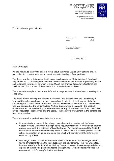 Letter from the Chairman and Chief Executive of SLAB to all ...