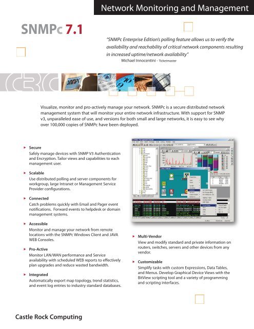Read SNMPc 7.1 Datasheet - Castle Rock Computing