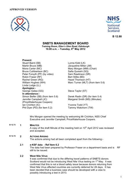 CGSC 08 - Scottish National Blood Transfusion Service