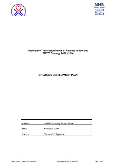 pdf SNBTS Strategy - Scottish National Blood Transfusion Service