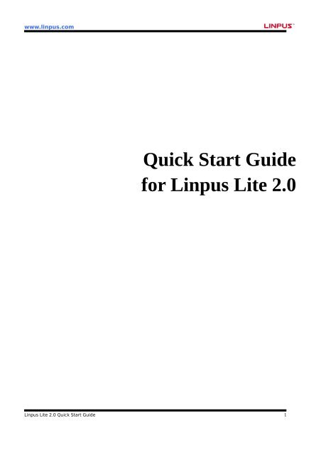Linpus Lite Desktop Start and Installation Guide