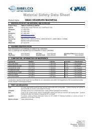 MSDS - Material Safety Data Sheet for CCM products - QMAG