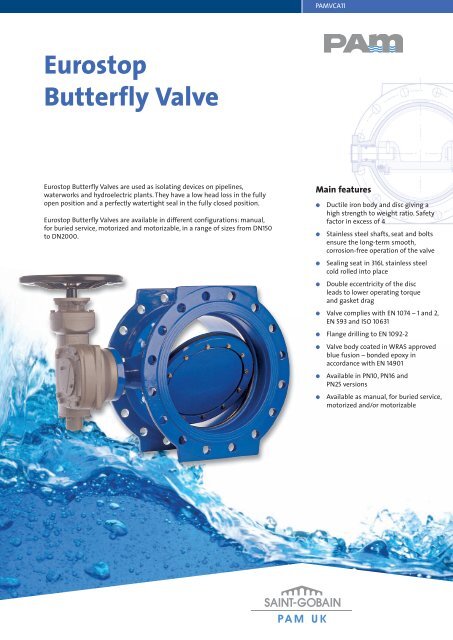 Eurostop Butterfly Valve datasheet - Saint-Gobain PAM UK