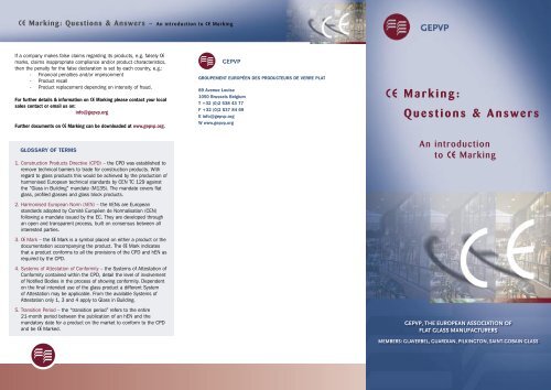 An INTRODUCTION to CE MARKING - Glass for Europe