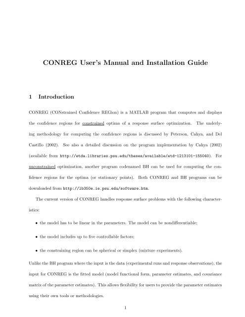 User's manual in pdf - Industrial and Manufacturing Engineering