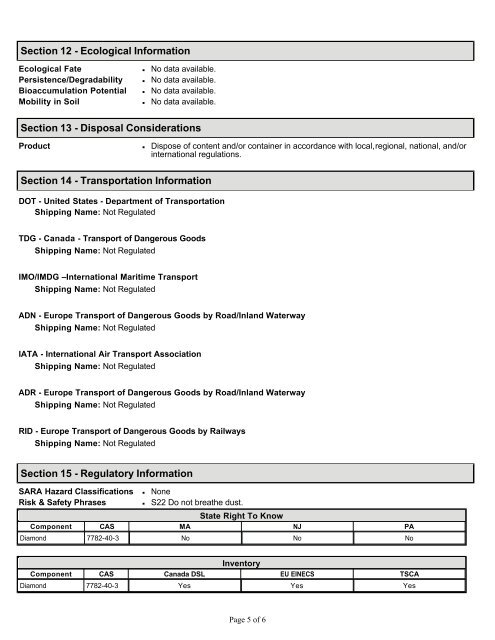 as Particulates not other
