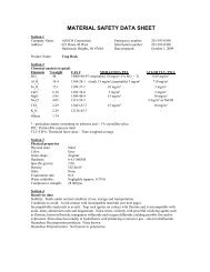 Material Safety Data Sheet (MSDS) Coal Slag, All Grades