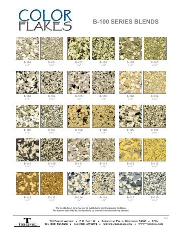 Decorative Flakes color chart - PolySpec