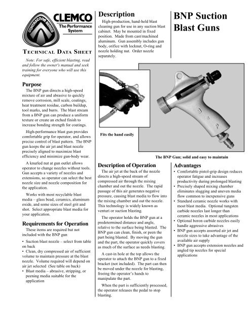 BNP Suction Blast Guns