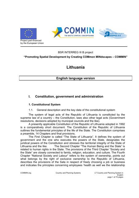 LT Country and Planning System in English - COMMIN