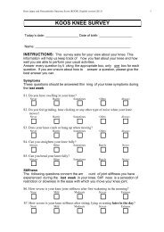 KOOS User's Guide - Knee injury and Osteoarthritis Outcome Score ...
