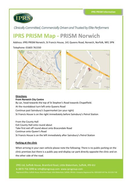 IPRS PRISM Map - PRISM Norwich
