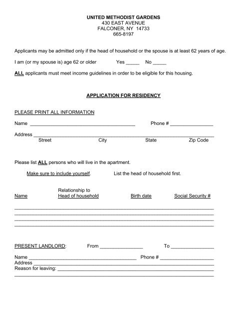 Application For Residency