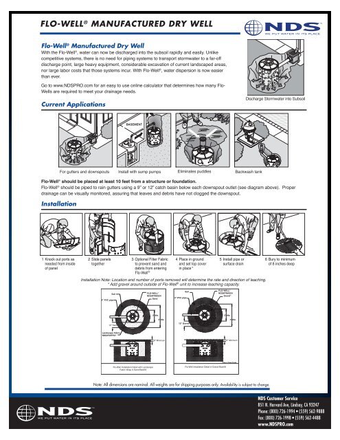 FLO-WELLÂ® MANUFACTURED DRY WELL - Drainage Solutions, Inc.