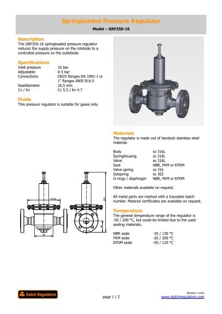 Springloaded Pressure Regulator - IMPCO-Metall GmbH