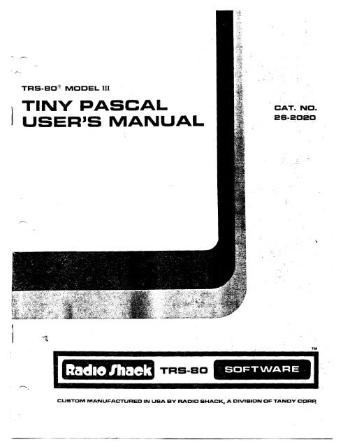 Tandy Tiny Pascal Supersoft 1983