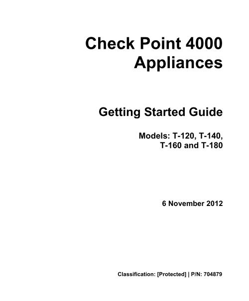 Check Point 4000 Appliances Getting Started Guide