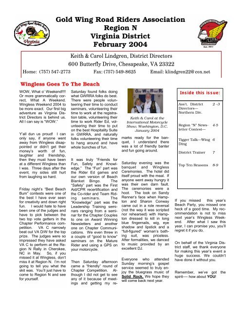 February - GWRRA Virginia District