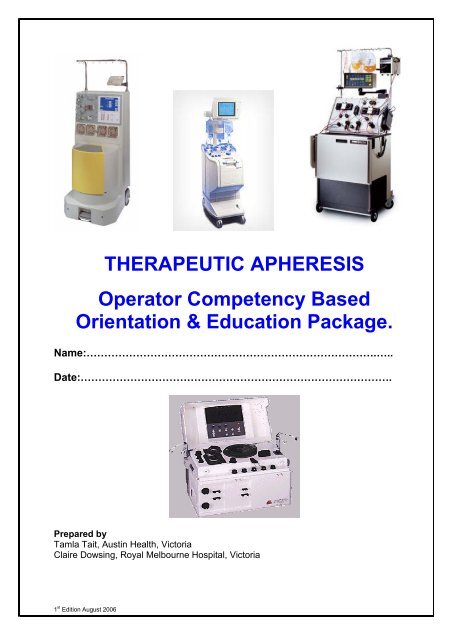 Therapeutic Apheresis - Australian & New Zealand Society of Blood ...