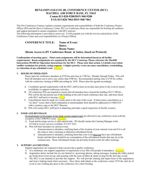 PRE-CONSTRUCTION CONTRACT - MacDill Air Force Base
