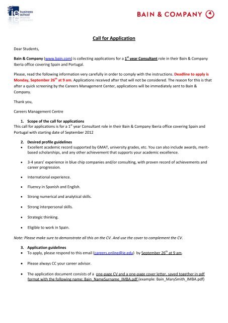 Call for Application - Careers Blog - IE